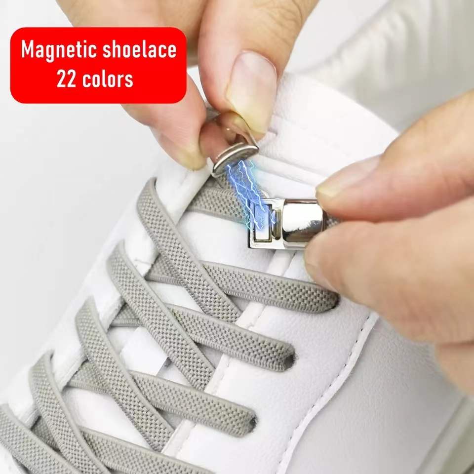 Elastic No Tie Shoelaces Flat Shoe Laces For Adult Sneakers Quick ...