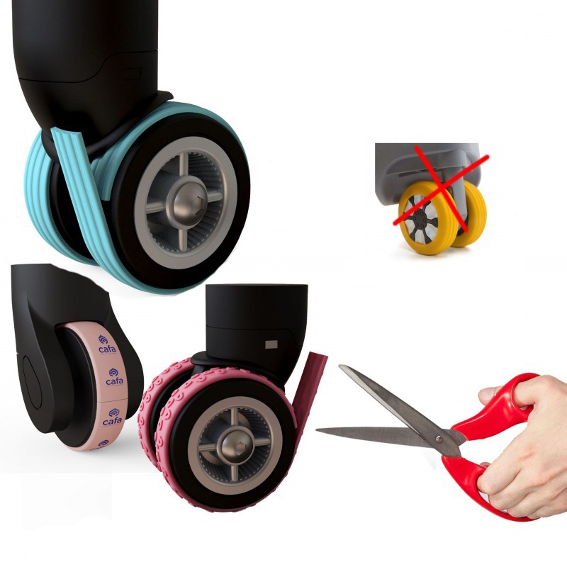 Luggage Wheels Protection Cover, Reduce Wheel Wear Silicone Travel ...