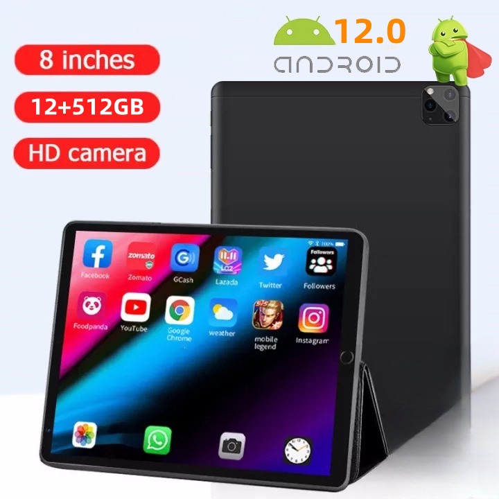 New 8 Inch Tablet 12G + 512 GB 10 Core Android 12.0 HD Dual Sim WiFi ...