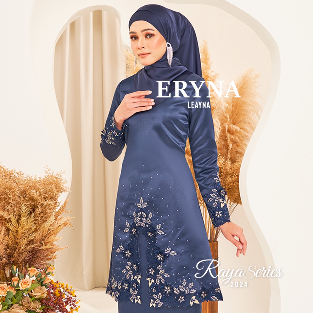[LEAYNA.CO] [ERYNA] Baju Kurung Terbelah Bersulam Timbul | Shopee Singapore