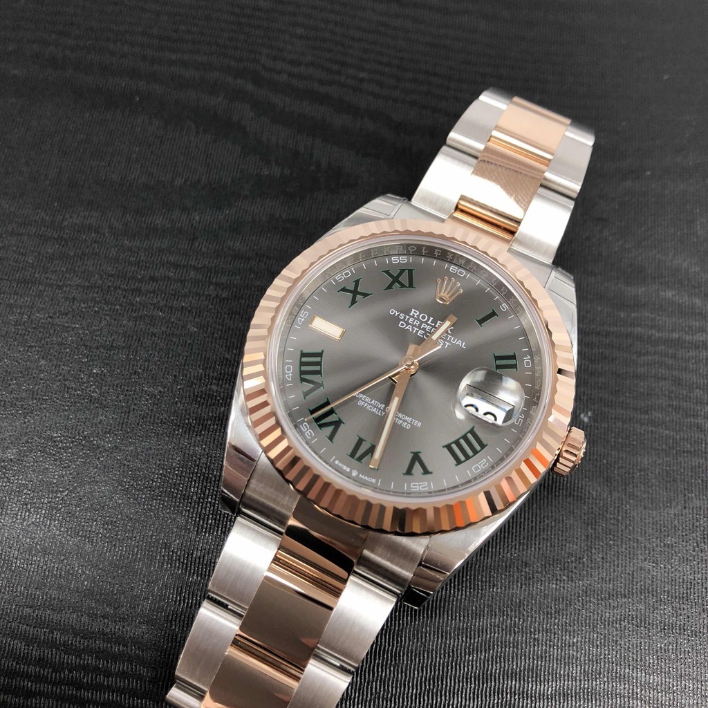 Rolex rolex Hengdong Diary Gold Dark Gray Face Roman Character ...