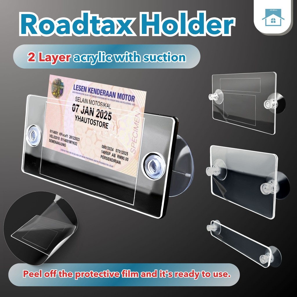 ROAD TAX HOLDER Car Road Tax Holder 2 Layers With Suction Cup Road Tax ...