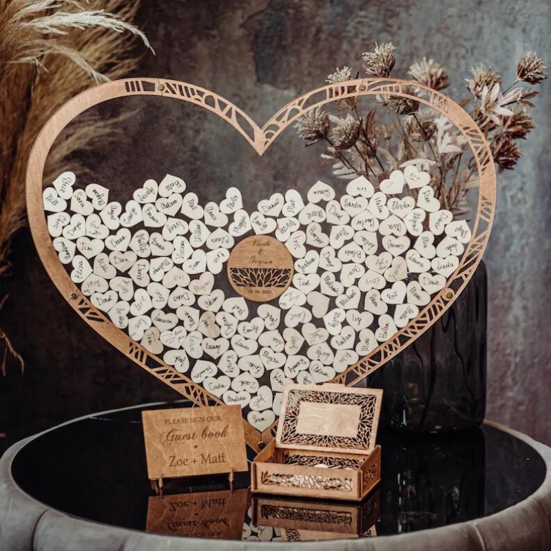 [Customized] Fingerprint tree check-in desk Wedding Signature Board ...