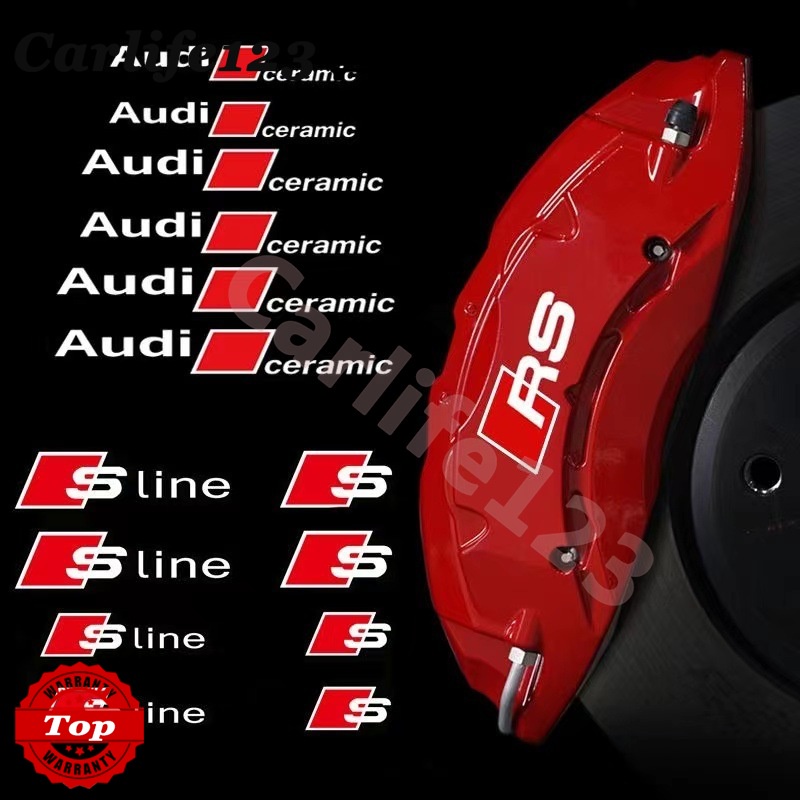 Audi Ceramic Car Wheel Hub Brake Caliper Sticker Decal RS Sline Quattro ...