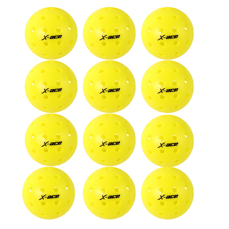 X-ace Pickleball Balls 12Pcs, 26 Holes /40 Hole Indoor Outdoor ...