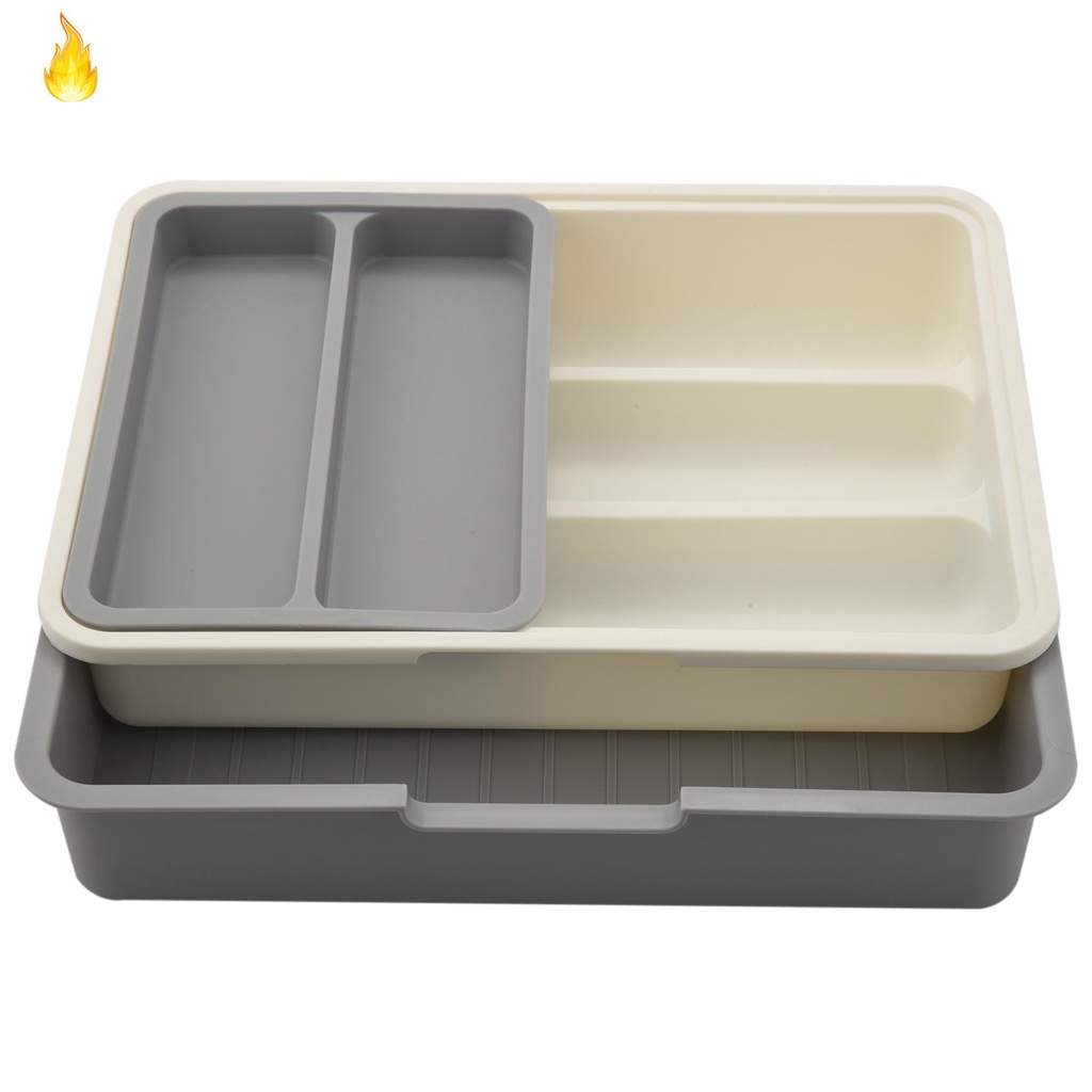 Cutlery Drawer Tray Expandable Adjustable Utensil Drawer for Kitchen ...
