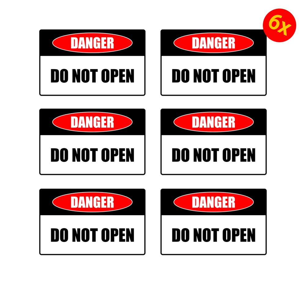 Pack of 6 80mmx50mmDo Not Open Danger Warning Safety Sign Label Sticker ...