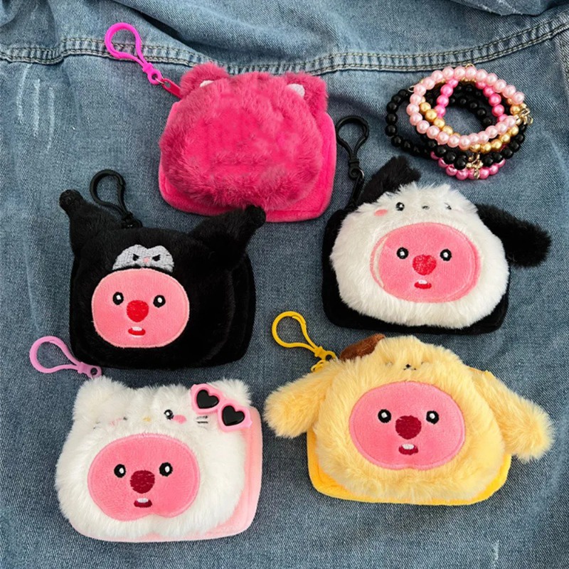 Cute Loopy Coin Purse Card Holder Couple Plush Earphone Bag Key Beaver ...