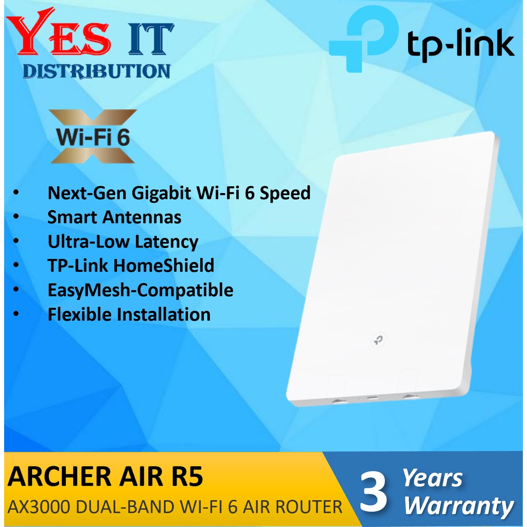 TP-LINK ARCHER AIR R5 AX3000 DUAL-BAND WI-FI 6 AIR ROUTER | Shopee ...