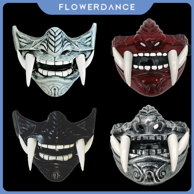 Japanese Latex Tusk Ghost Hannya Halloween Masquerade Mask Noh Drama ...