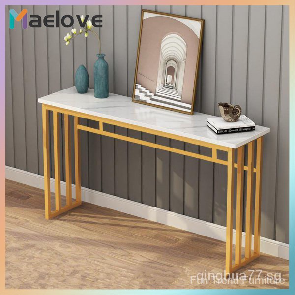 Simple Wall Console Tables Corridor Long Narrow Table Side View Long ...