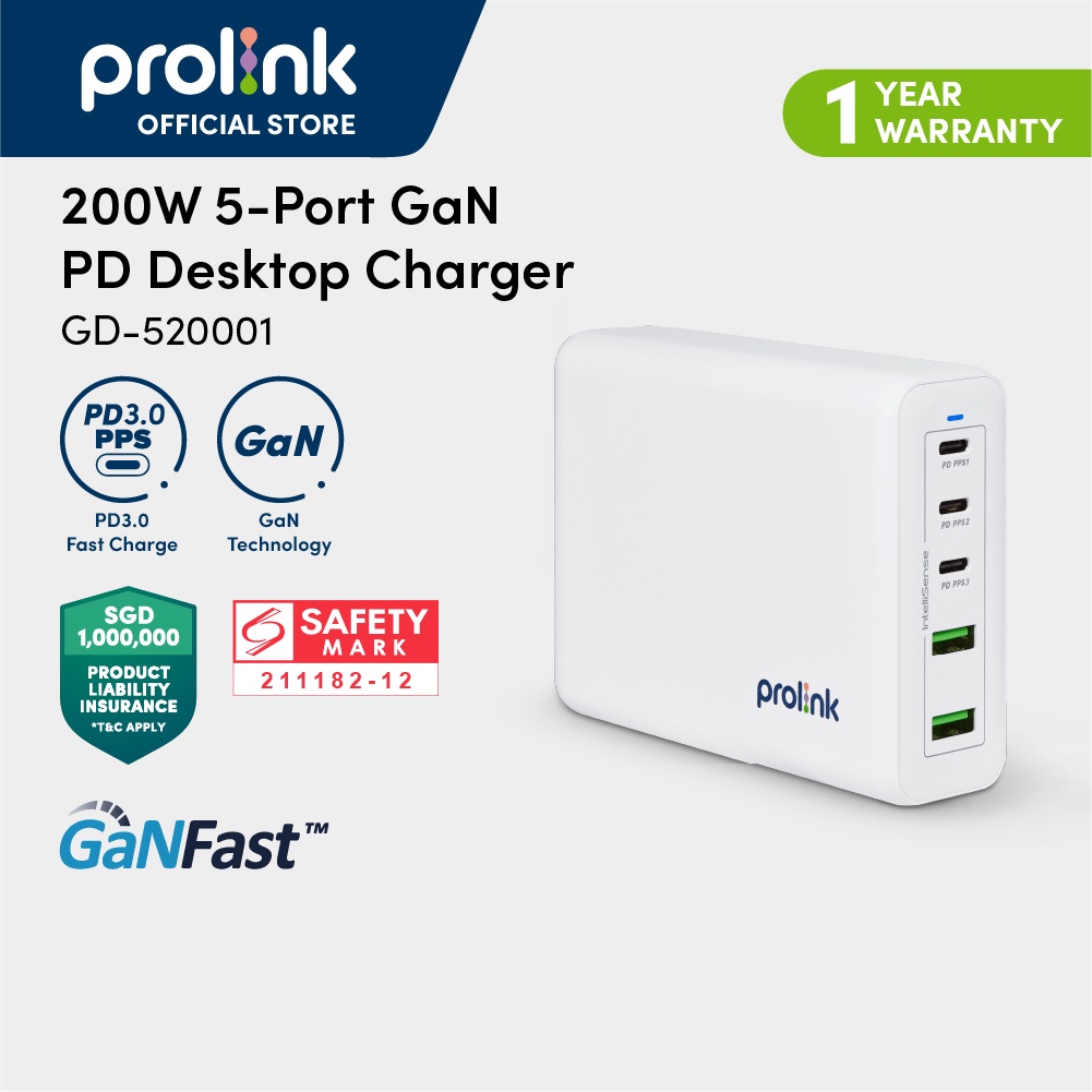 Prolink 200W GaN Fast Desktop Charger | Shopee Singapore