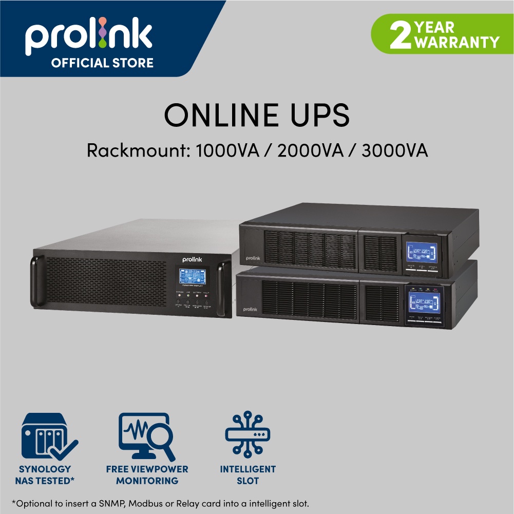 Prolink 1KVA 2KVA 3KVA Pure Sine Wave Rackmount Online Smart UPS with ...