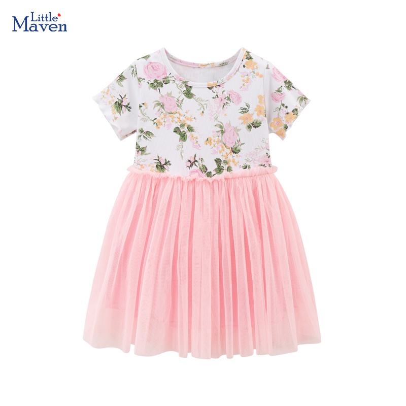 Little Maven Kids Clothes 2024 Summer Princess Dresses Girls Children's ...