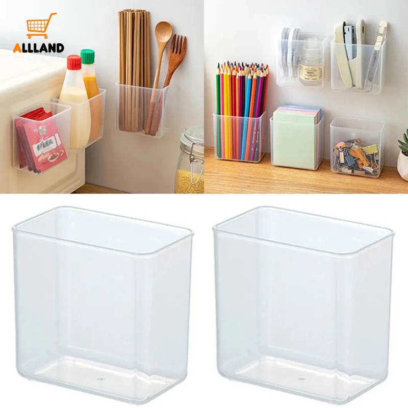 Multipurpose Wall Mounted PP Transparent Stationery Storage Box Desktop ...