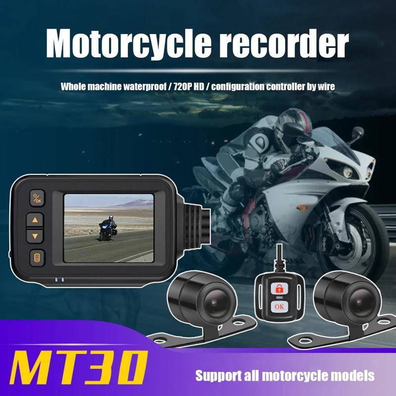 SE30 Motorcycle Dash Cam Front + Rear Camera 2 Inch Display Motorbike ...