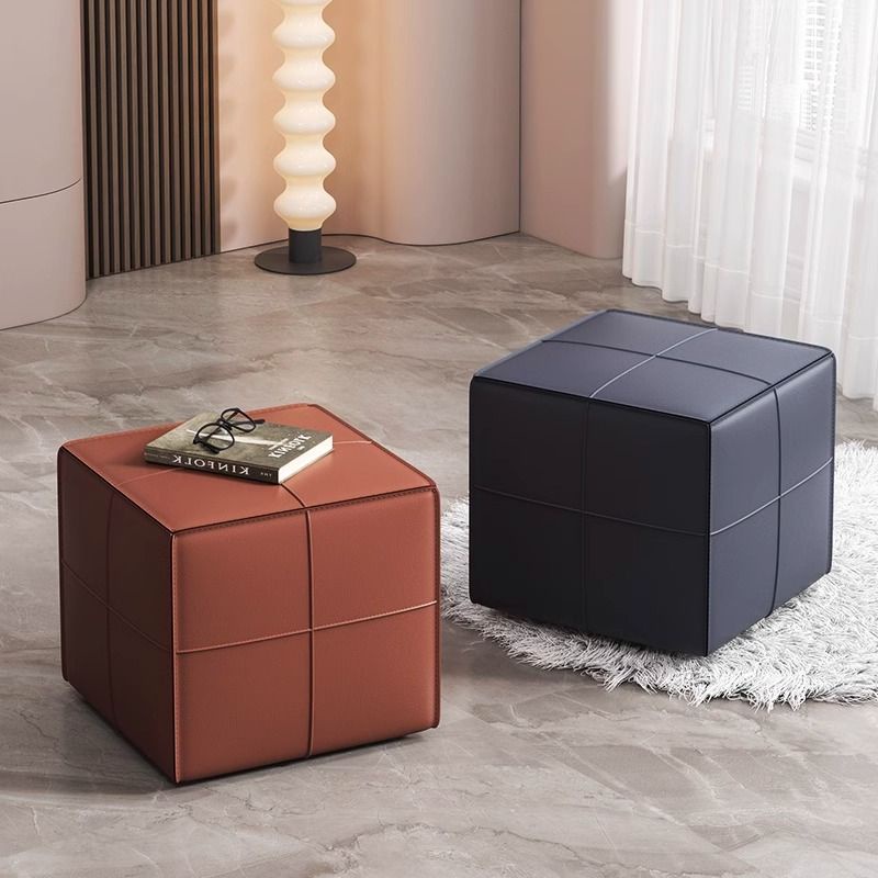 Household Small Stool Leather Sofa Stool Living Room Short Stool Shoe ...