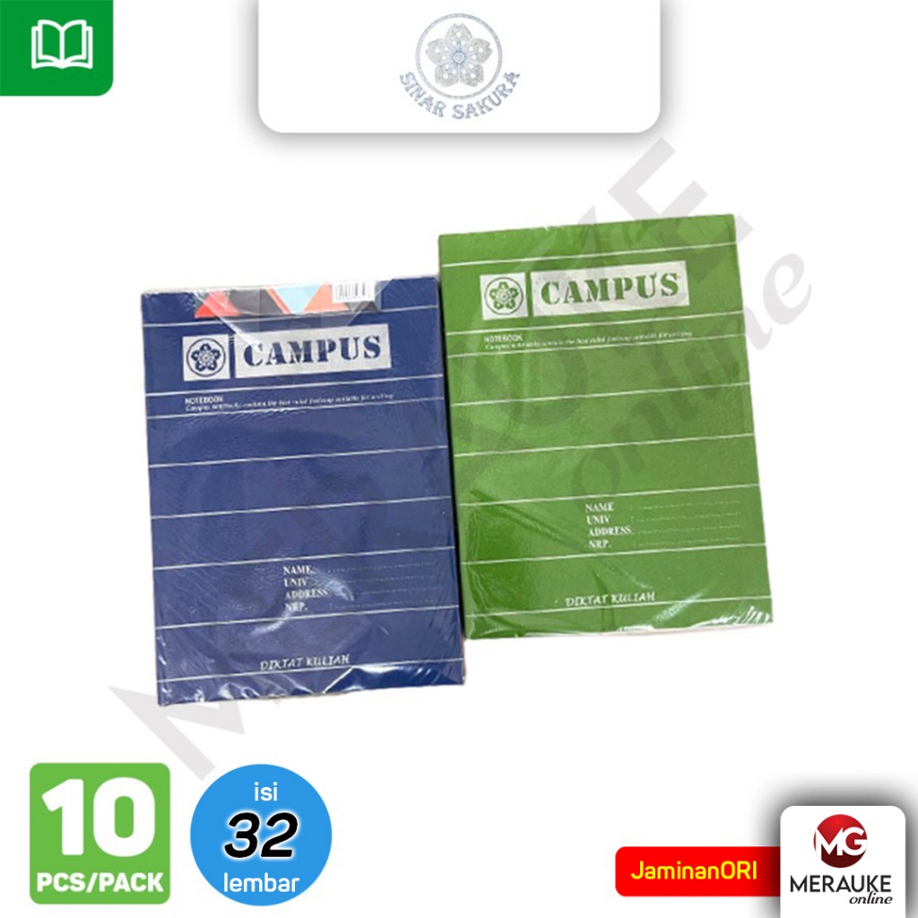 Sinar Sakura Lecture Diktat Writing Book 32 Sheets (1 Pack contains 10 ...