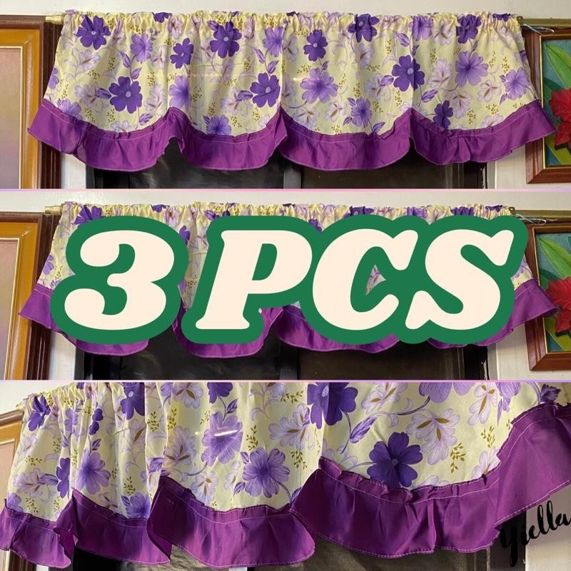 [3PCS] Valance Hanging Top Curtains FUTURE DUSK Dark Design Pantone ...