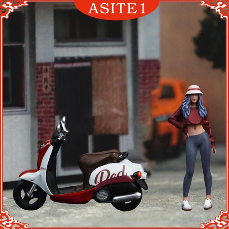 [ 1/64 Scale Scooter Figure Tiny People Model Dioramas Collection Hand ...