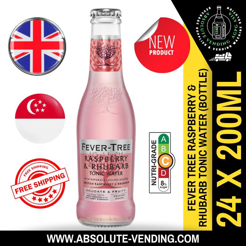 FEVER TREE Refreshingly Light Raspberry Rhubarb Tonic Water 200ML X 24 ...