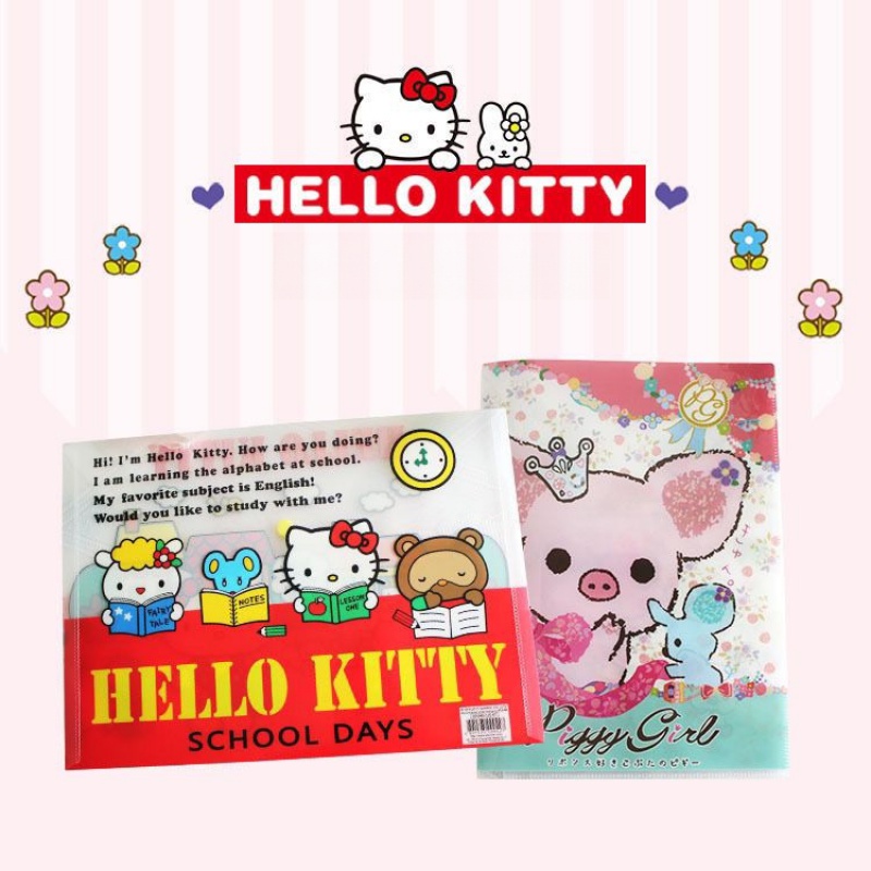 Sanrio Hello Kitty Folder Cute Office File Bag Transparent A4 Fresh ...