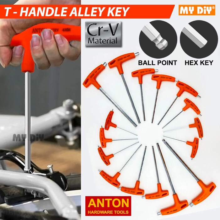 MYDIYHOMEDEPOT - ANTON CRV 2 WAY T HANDLE ALLEY KEY HEX KEY & ALLEY KEY ...