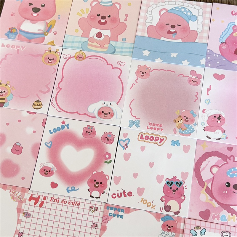 Loopy Sticky Notes Cute Cartoon Memo Papers Stationery | Shopee Singapore