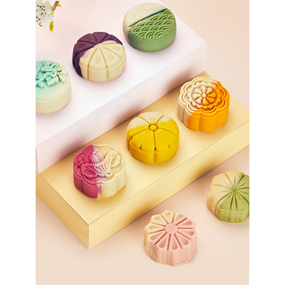 (60g / Packs) Peach Mountain Skin Flowing Heart Ice Skin Moon Cake Dim ...