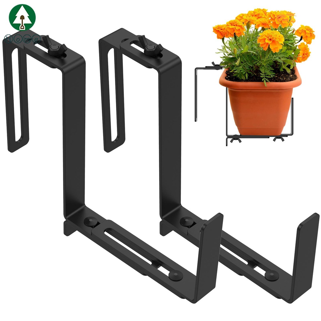 2Pcs Planter Box Brackets 16.5-23cm Adjustable Window Box Brackets ...