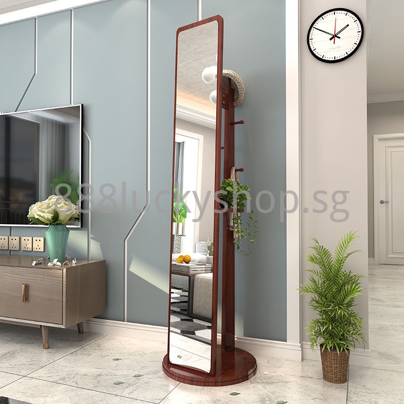 Rotatable Standing Dressing Mirror With Hanger Home Full-length Mirror ...