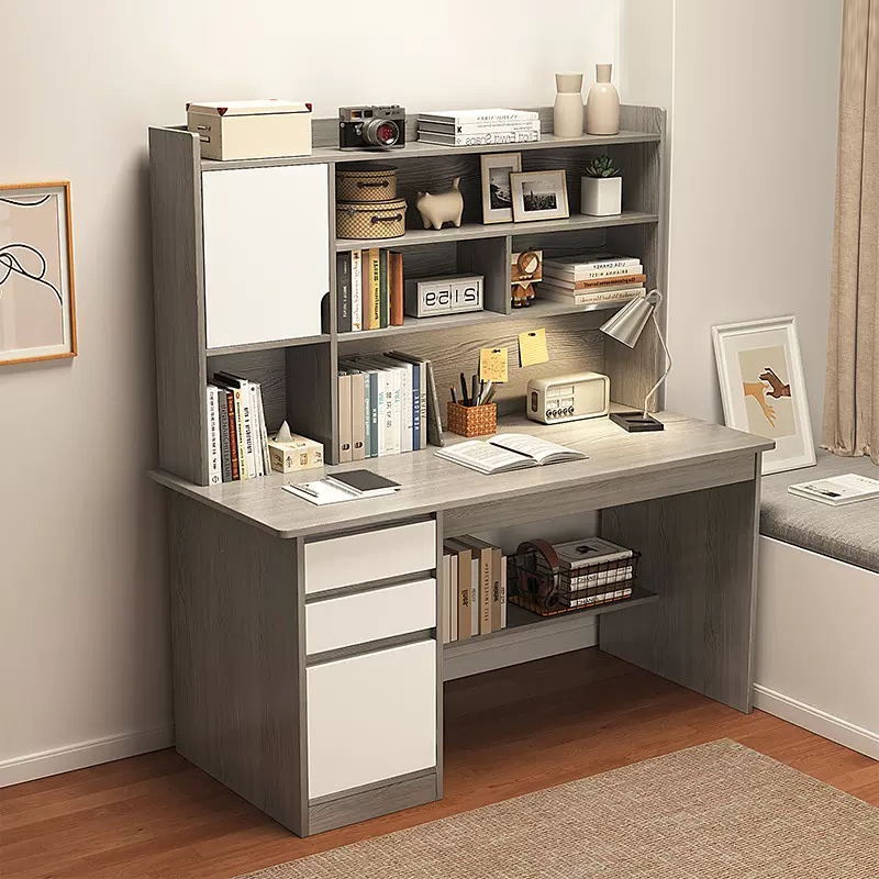 [48H Shipping] Desk Bookshelf Integrated Home with a Bookcase ...