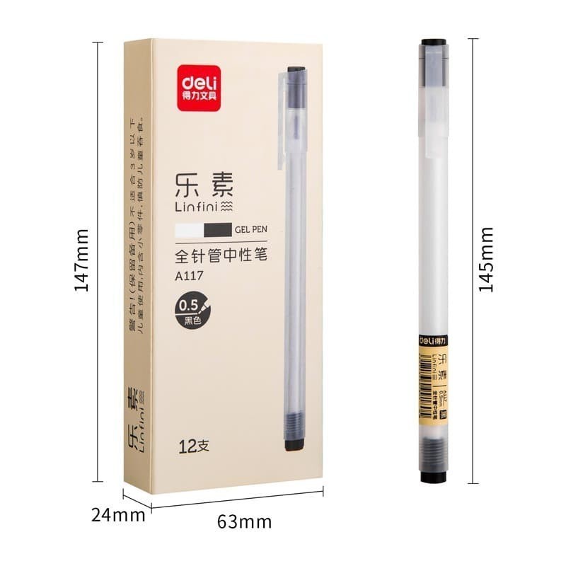 Deli Gel Pen / Deli Linfini Gel Pen 0.5mm Black Single - A117 | Shopee ...