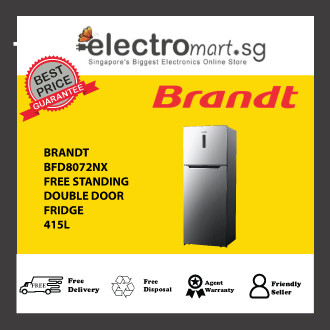 BRANDT BFD8072NX 415L FREE STANDING DOUBLE DOOR FRIDGE | Shopee Singapore