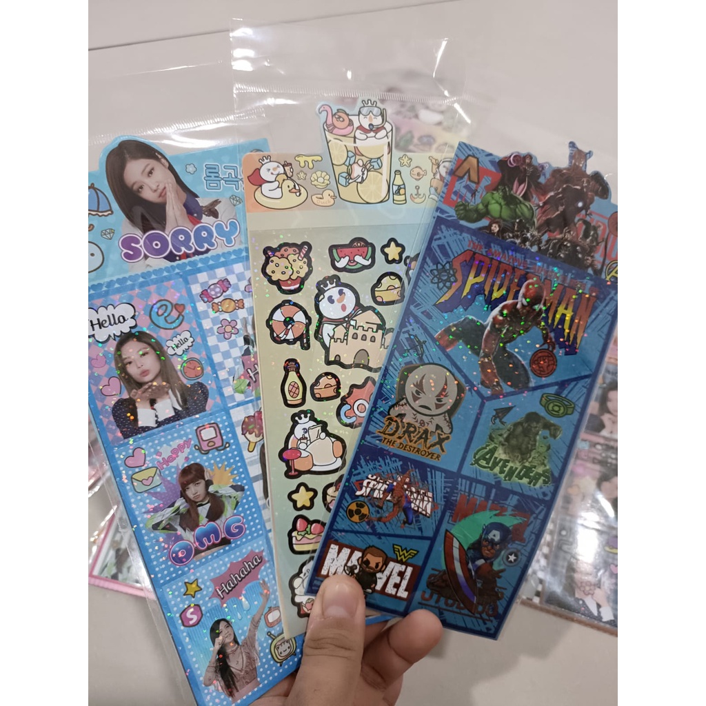 Gg STICKER 2D BLINK BLING MARVEL BLACKPINK MIXUE AVENGERS SPIDERMAN ...