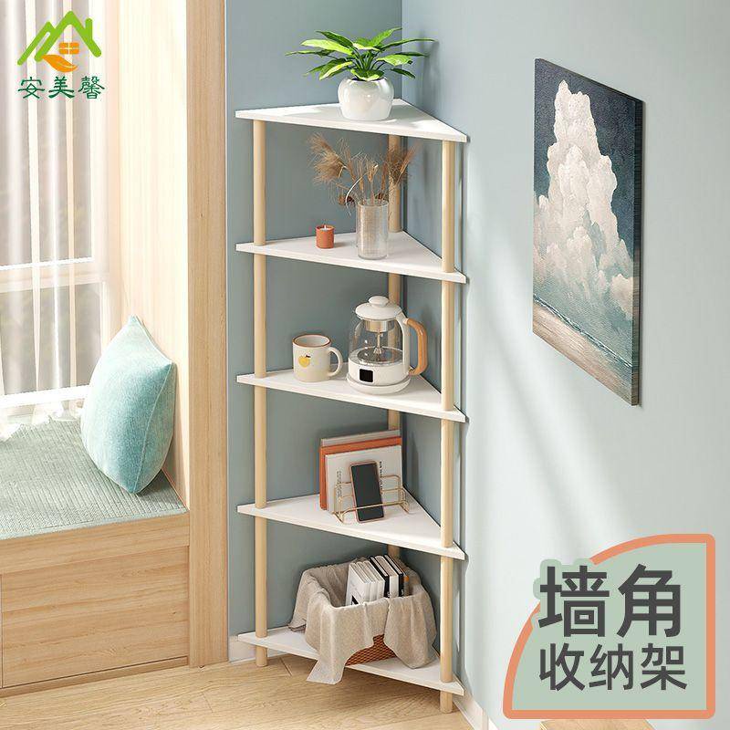 Corner triangle storage rack, floor to ceiling living room corner ...