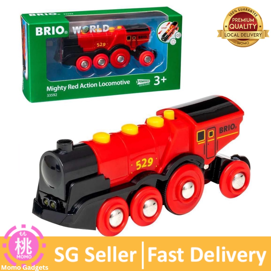 BRIO World 33592 Mighty Red Action Locomotive | Battery Operated Toy ...