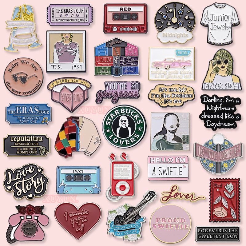 50 Styles Singer Taylor Swift Music Enamel Pins Album Covers Lyrics ...