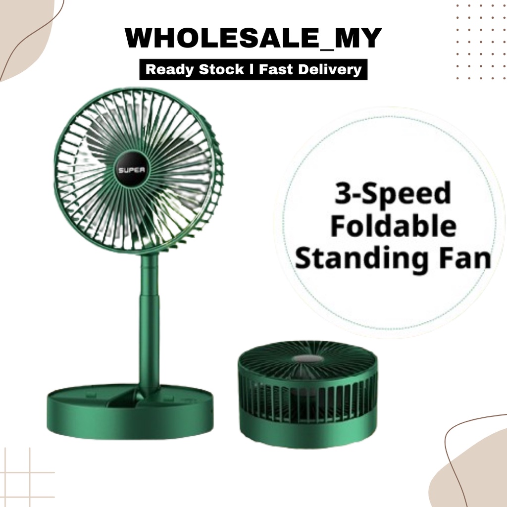 [Foldable Standing Fan] 3-Speed Portable Folding / Standing Electric ...
