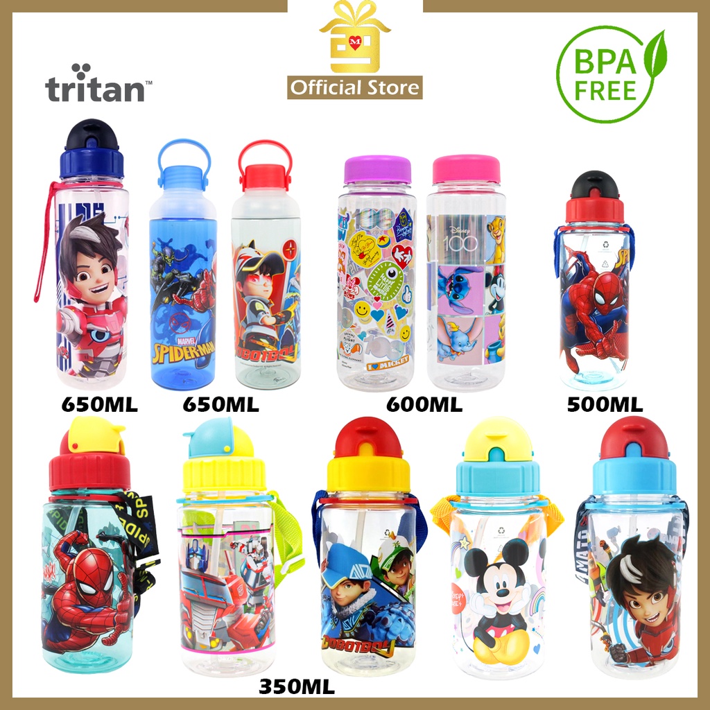 Tritan Water Bottle Kids Boy Mechamato Boboiboy Spiderman Botol Air ...