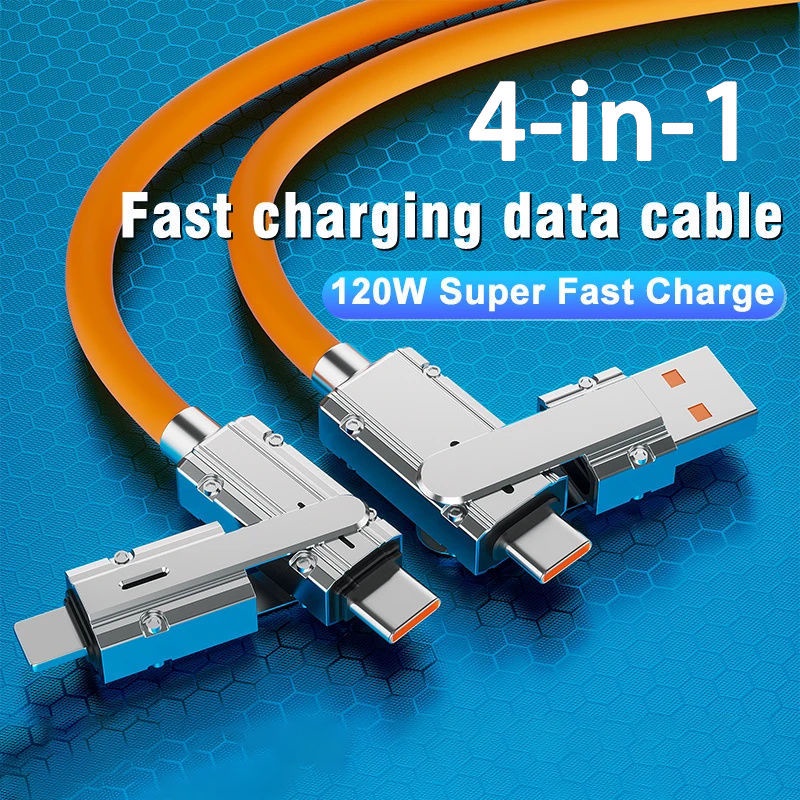 120W4 in 1 Fast Charging Cable Multi-function Mobile Phone Data Cable ...