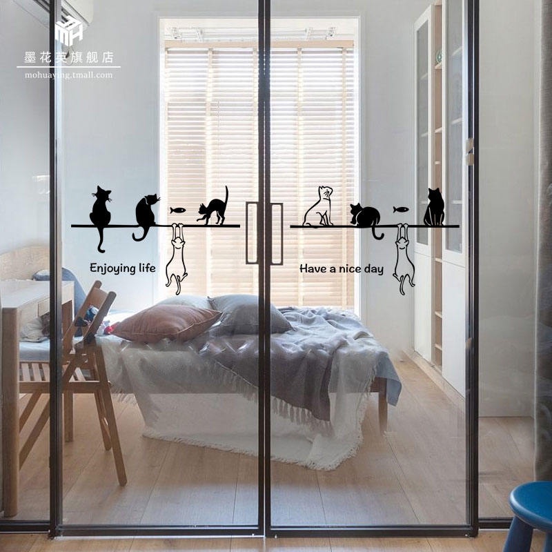 Wall Stickers~Living Room Balcony Kitchen Glass Door Stickers Household ...