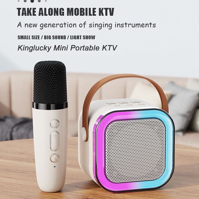 Wireless Karaoke Speaker With Karaoke Bluetooth Microphone K12 Home KTV Karaoke Machine RGB ...