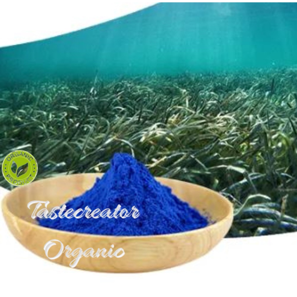 Blue Spirulina Powder 10g - 100g organic 蓝色 螺旋藻粉 Superfood Edible Blue ...