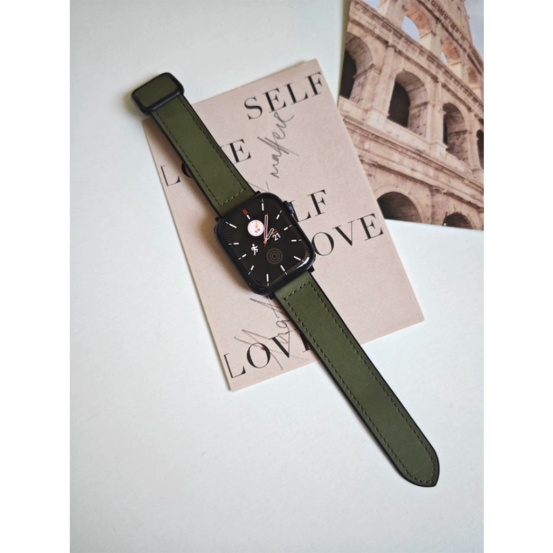 Crazy Horse Skin Pattern Leather Magnetic For iWatch Strap 40 41mm 42 ...