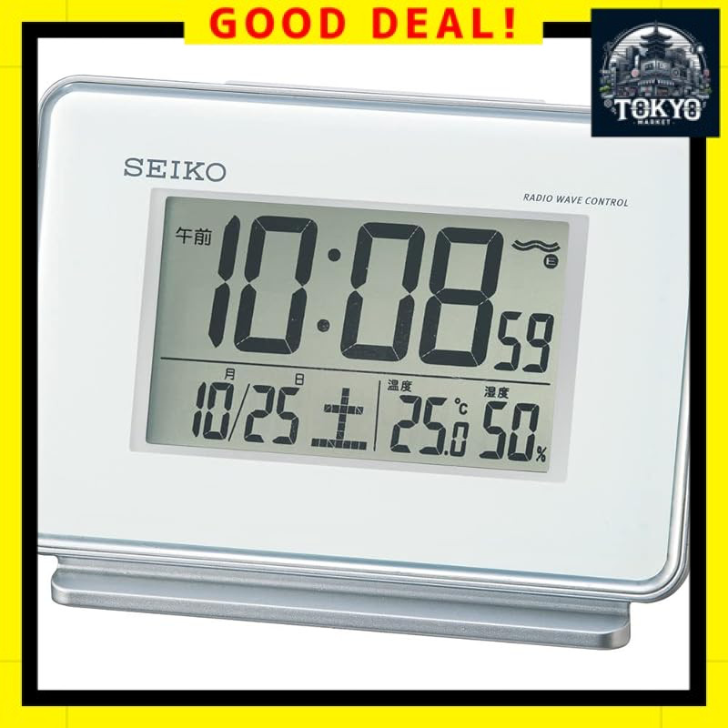 Seiko Digital Alarm Clock with Radio Control, Dual Channel, Calendar ...