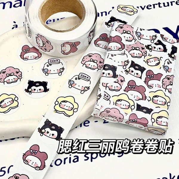 sanrio stickers stickers Blush Sanrio Roll Stickers Xiaohongshu High ...