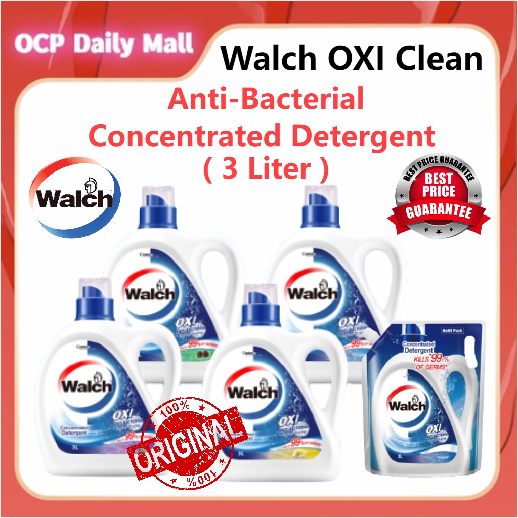【New】Walch OXI Clean Anti-Bacterial Concentrated Detergent (3L) Refill ...