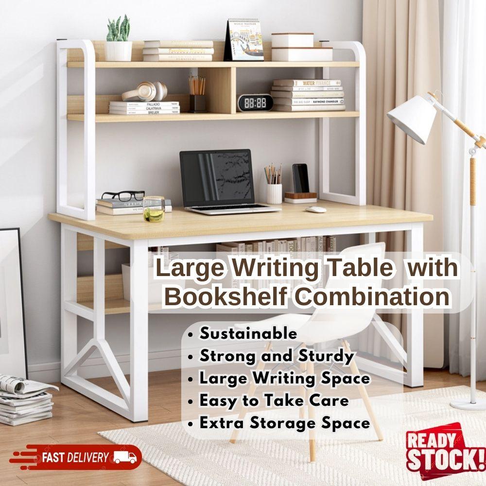Multifunction Extra Large Desk With Bookshelf Student Desk Office ...