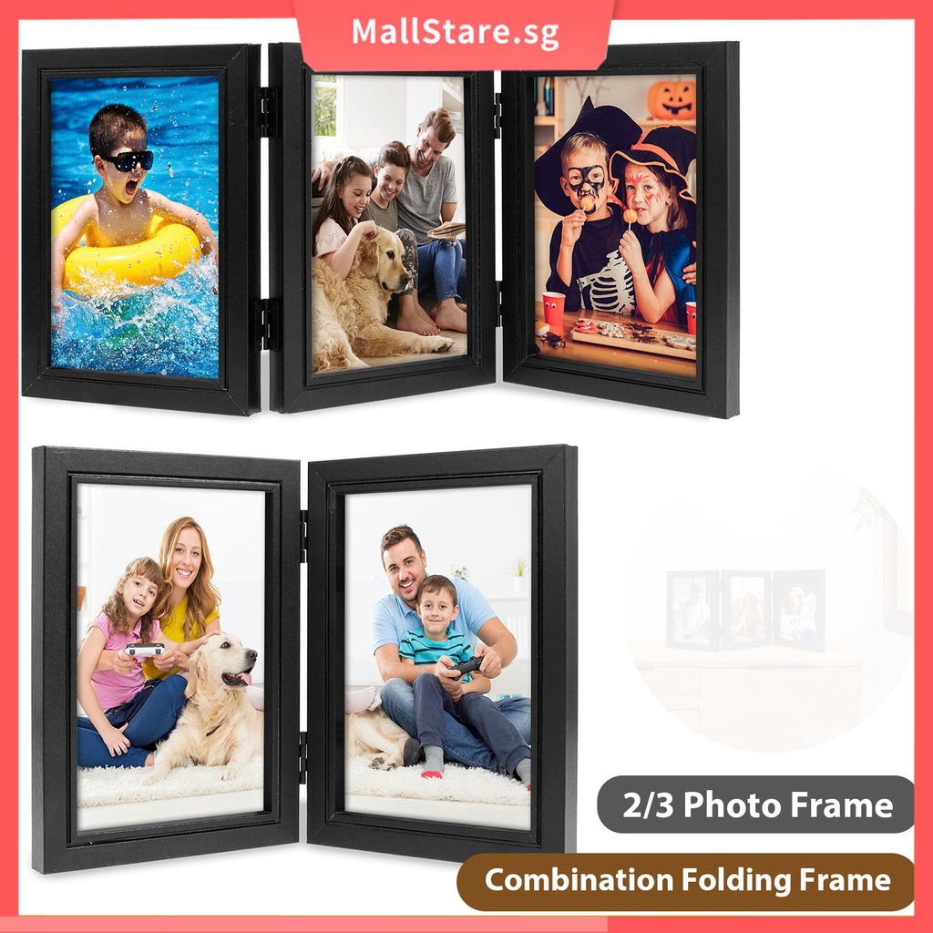 Double/Triple Photo Frame 180° Foldable Hinged Picture Frame Stand ...